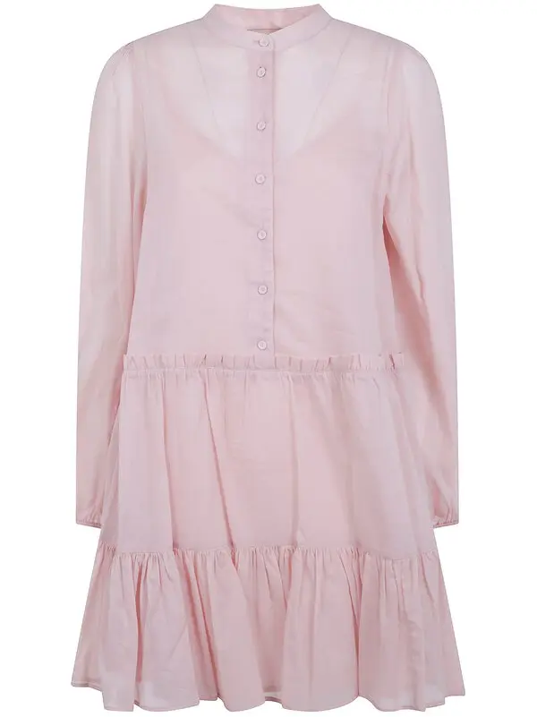 TWINSET Cotton Long Sleeve Dress - Pink