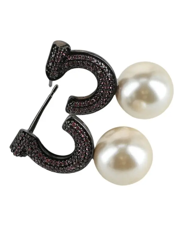 FERRAGAMO Purple Gancini Faux Pearl Stud Earrings - Multicolor