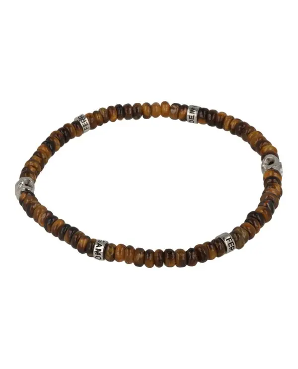 FERRAGAMO Small Tiger Eye Beadstone Bracelet - Multicolor