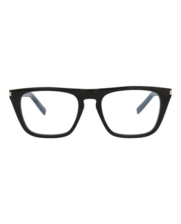 Saint Laurent Squareframe Acetate Optical Frames Black Black Transparent