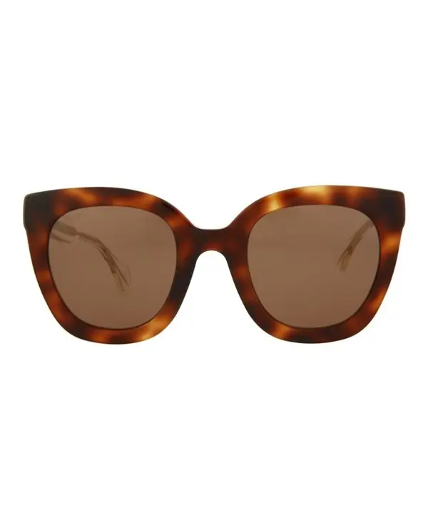 Gucci Cat Eyeframe Acetate Sunglasses Havana Crystal Brown - Multicolor