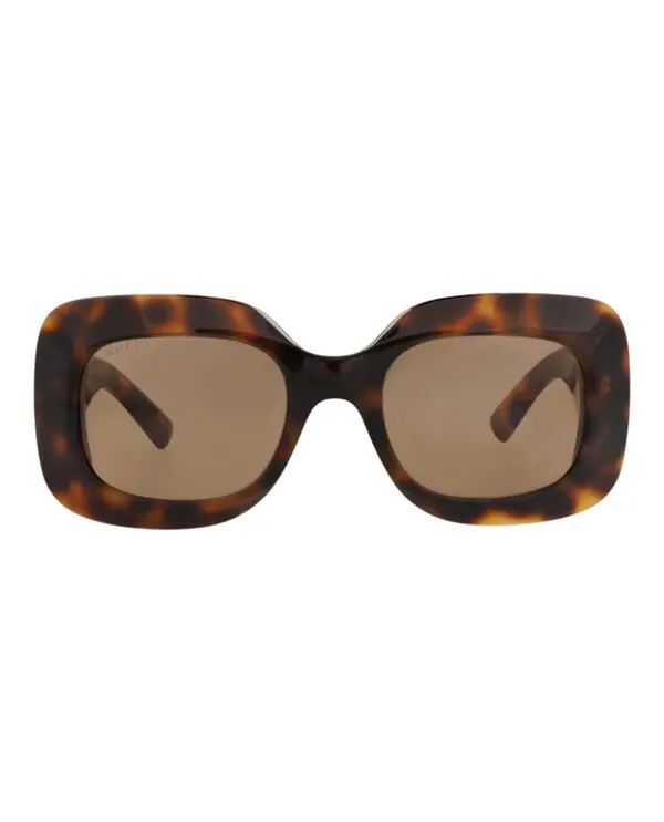 Gucci Squareframe Recycled Acetate Sunglasses Havana Havana Brown - Multicolor