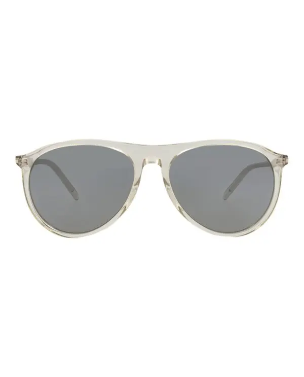 Saint Laurent Aviatorframe Recycled Acetate Sunglasses Beige Beige Silver - Multicolor