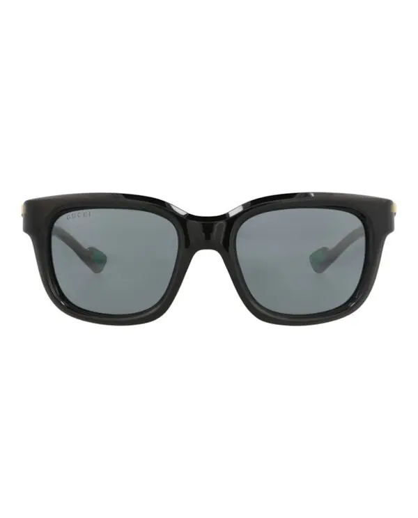 Gucci Squareframe Injection Sunglasses Black Black Grey - Multicolor