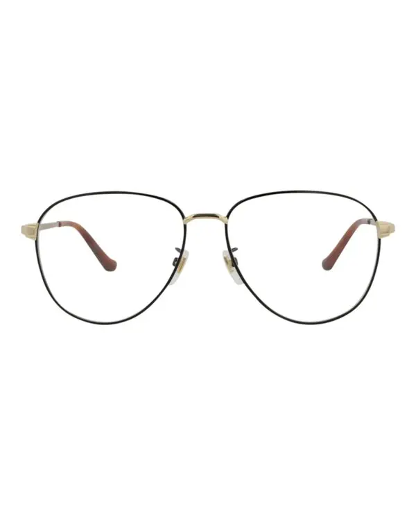 Gucci Aviatorframe Metal Optical Frames Black Gold Transparent - Multicolor