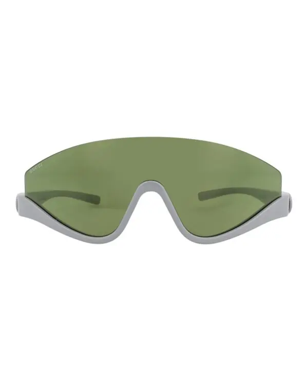 Gucci Shieldframe Injection Sunglasses Silver Silver Green - Multicolor