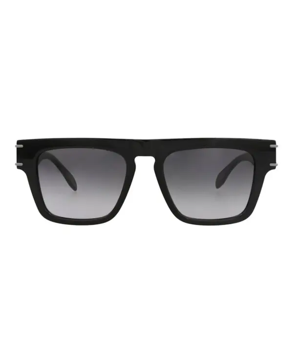 Alexander McQueen Squareframe Recycled Acetate Sunglasses Black Black Grey - Multicolor
