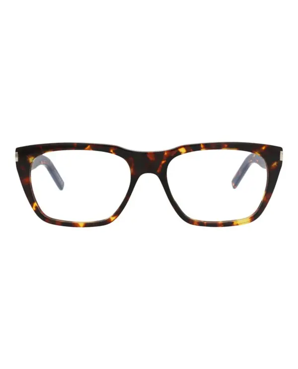 Saint Laurent Squareframe Recycled Acetate Optical Frames Havana Havana Transparent