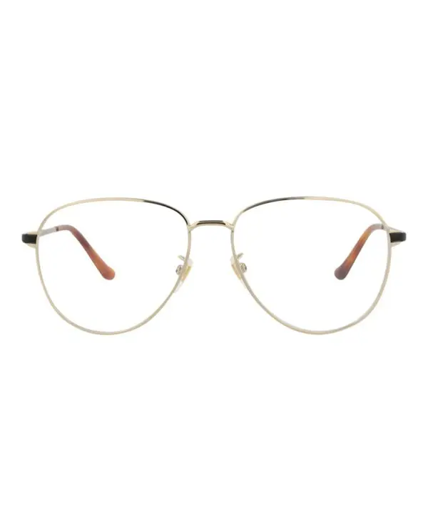 Gucci Aviatorframe Metal Optical Frames Gold Black Transparent - Multicolor