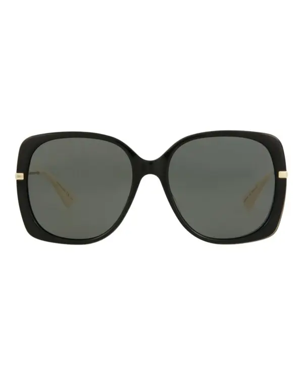 Gucci Squareframe Acetate Sunglasses Black Gold Grey - Multicolor
