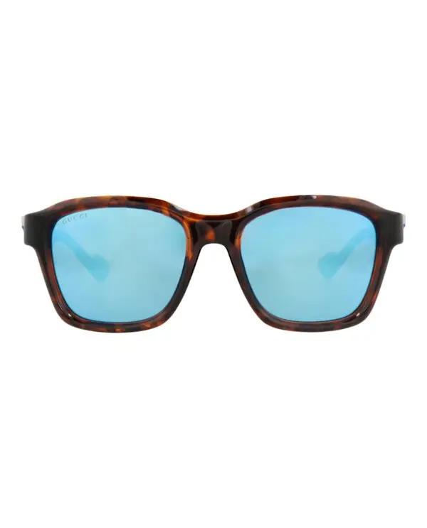 Gucci Squareframe Injection Sunglasses Havana Havana Blue - Multicolor
