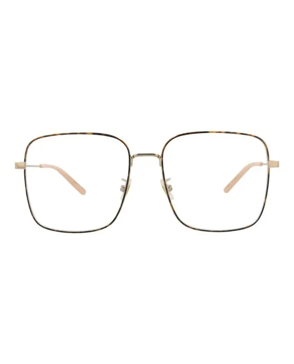 Gucci Squareframe Metal Optical Frames Gold Gold Transparent