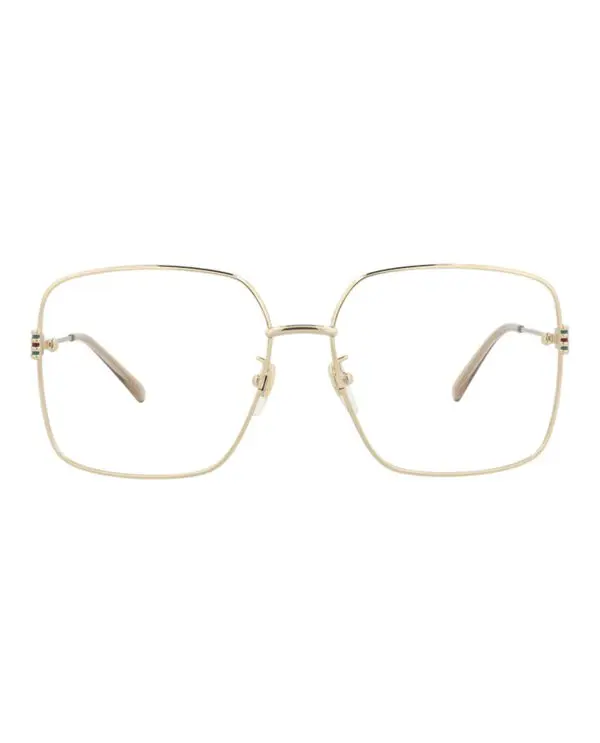 Gucci Squareframe Metal Optical Frames Gold Gold Transparent - Multicolor