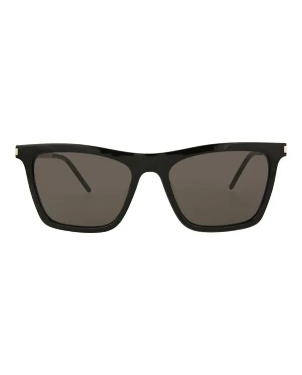 Saint Laurent Squareframe Acetate Sunglasses Black Silver Black