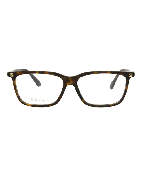 Gucci Square Acetate Optical Frames Havana Havana Transparent - Multicolor
