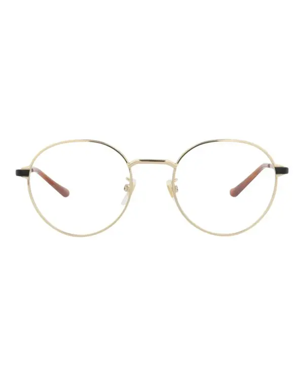 Gucci Roundframe Metal Optical Frames Gold Black Transparent - Multicolor