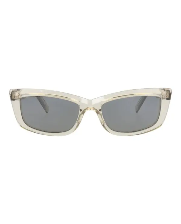 Saint Laurent Cat Eyeframe Recycled Acetate Sunglasses Beige Beige Silver - Multicolor