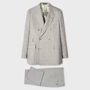 Paul Smith Space-dye Check Wool Double-breasted Suit