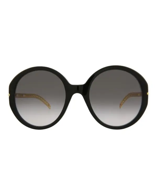 Gucci Ovalframe Acetate Sunglasses Black Gold Grey - Multicolor