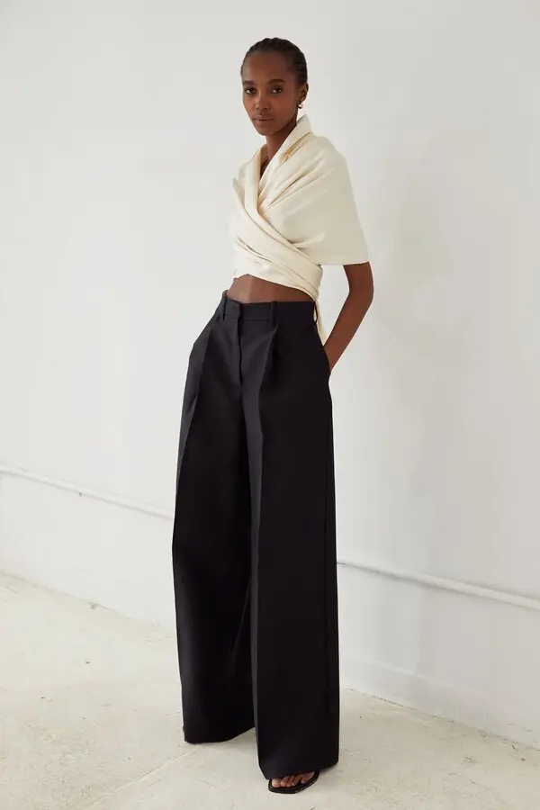 HEIRLOME Laurence Wide-leg Pleat Tailored Trousers