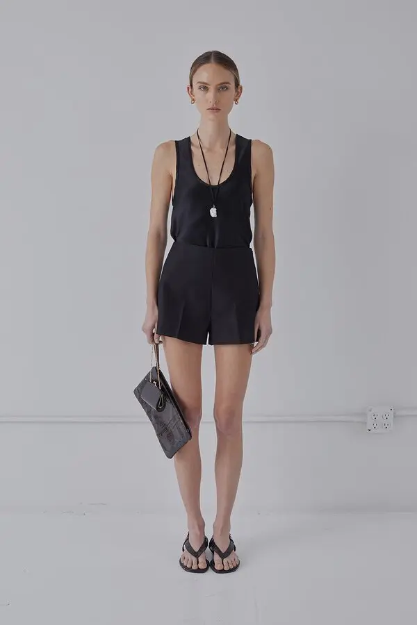 HEIRLOME Saskia Textured Silk And Wool Shorts
