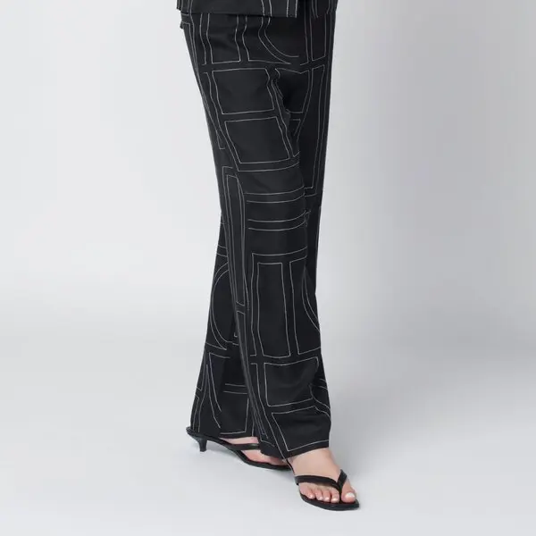 TOTEME Monogram Silk Pajama Trousers