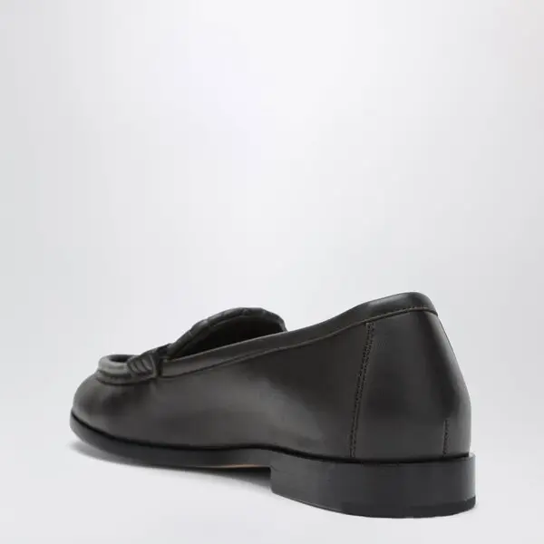 Bottega Veneta Silenzio Loafers In Espresso Lambskin Leather - Brown