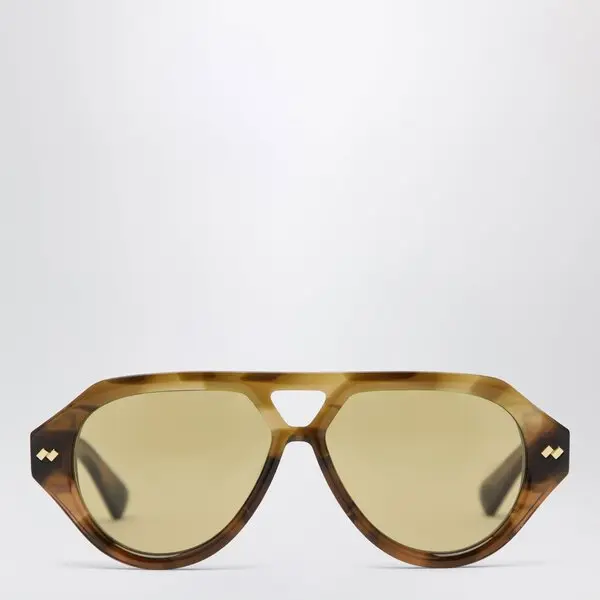 Bottega Veneta Dizzy Aviator Sunglasses In Recycled Acetate - Brown