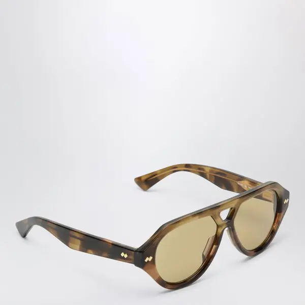 Bottega Veneta Dizzy Aviator Sunglasses In Recycled Acetate - Brown