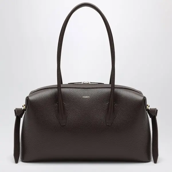 Yuzefi Brioche Duffle Bag In Espresso Pebble-grained Leather - Brown
