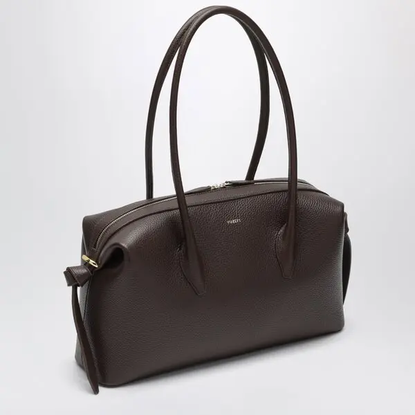 Yuzefi Brioche Duffle Bag In Espresso Pebble-grained Leather - Brown