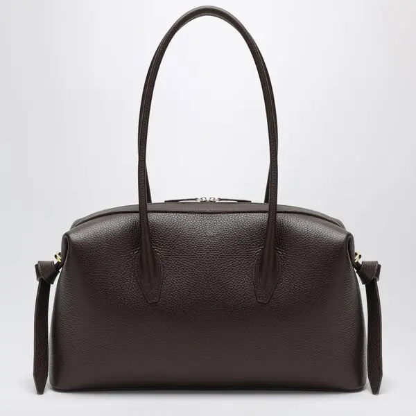 Yuzefi Brioche Duffle Bag In Espresso Pebble-grained Leather - Brown