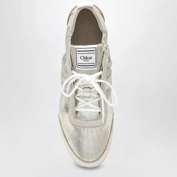 Chloé Palladium Metallic-effect Leather Kick Sneakers - Metal