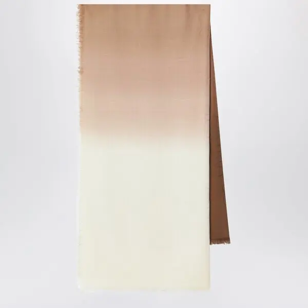 Loewe Wool And Silk Jacquard Scarf With Fringe - Beige