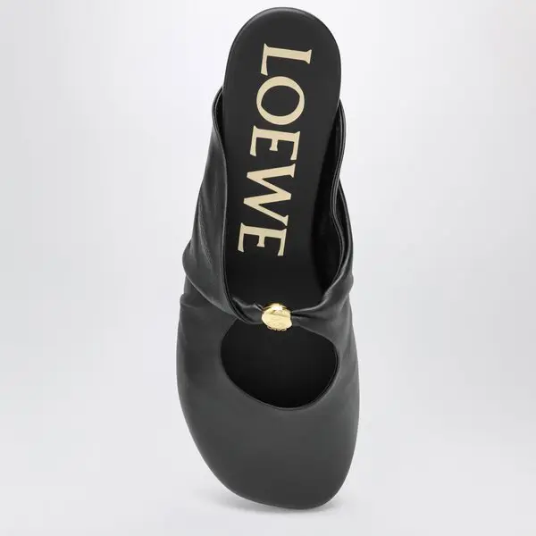 Loewe Pebble Sabots In Soft Lamb Nappa Leather - Black