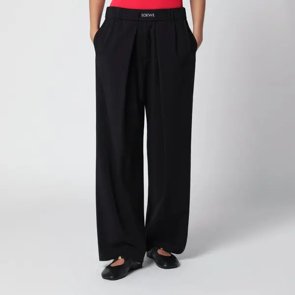 Loewe Elasticated Wool Trousers - Black