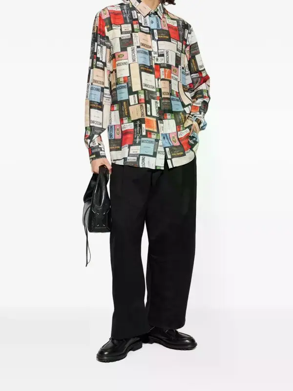 Moschino Label-print Silk Shirt