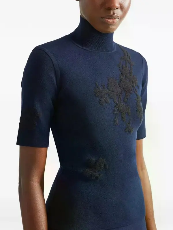 Erdem Jacquard Short Sleeve Sweater