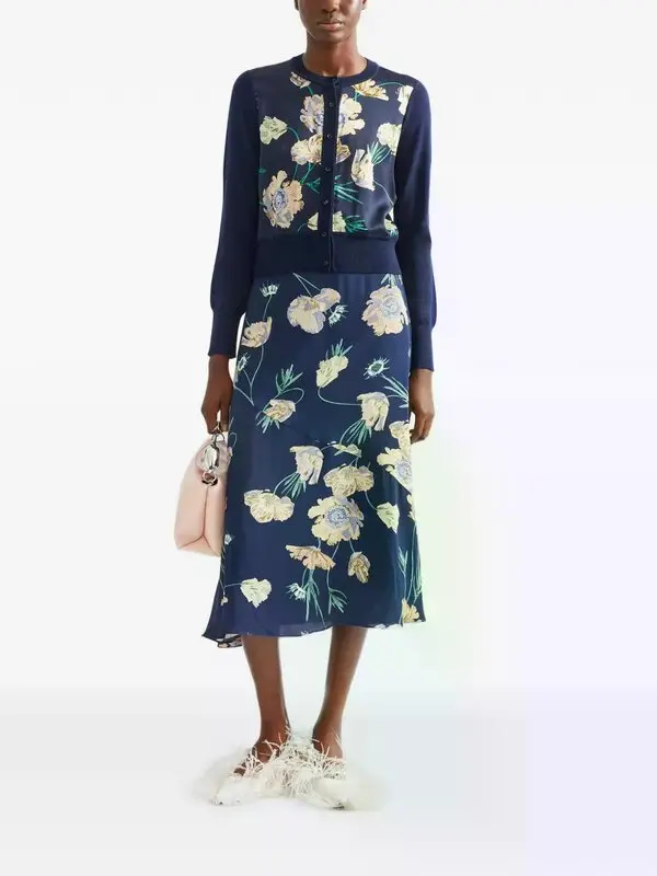 Erdem Cropped Cardigan - Blue