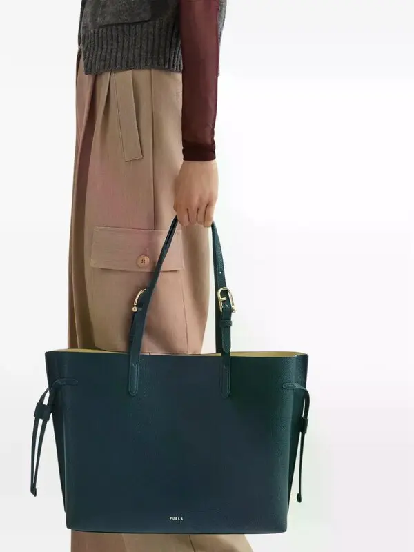 Furla L Ava Leather Tote Bag - Green