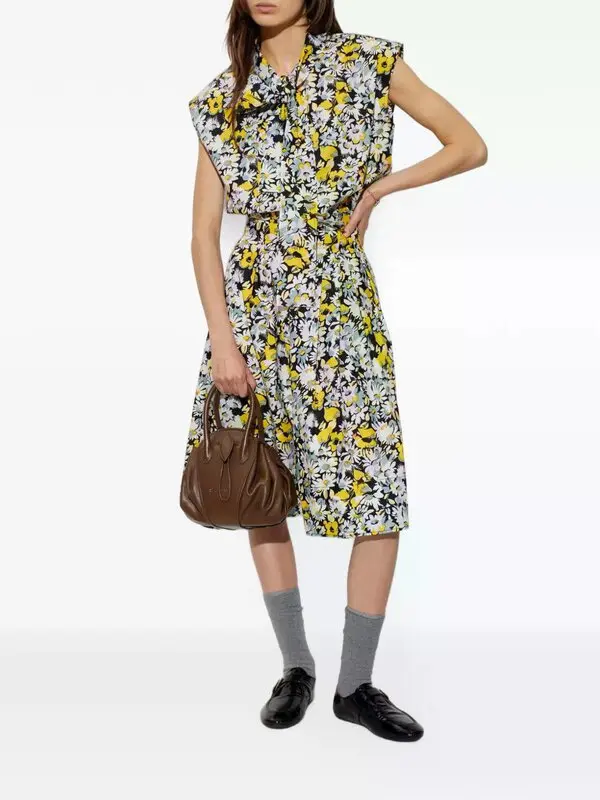 Marni Floral Print Pussy-bow Top