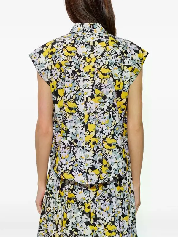 Marni Floral Print Pussy-bow Top