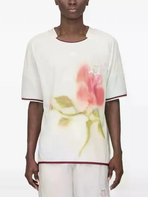 Adidas X Wales Bonner Floral-print T-shirt - Neutrals