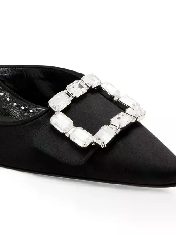 Manolo Blahnik Mayjou Crystal-buckle Mules