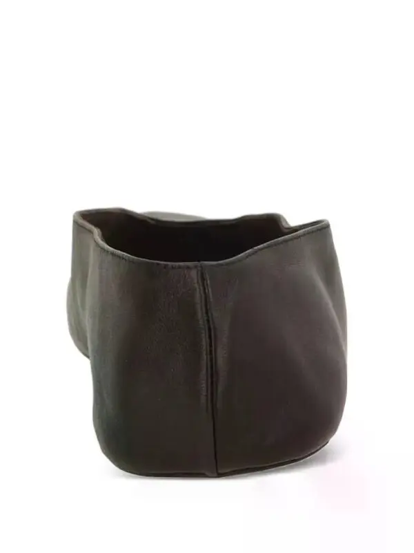 THE ROW V-neck Leather Loafers - Brown