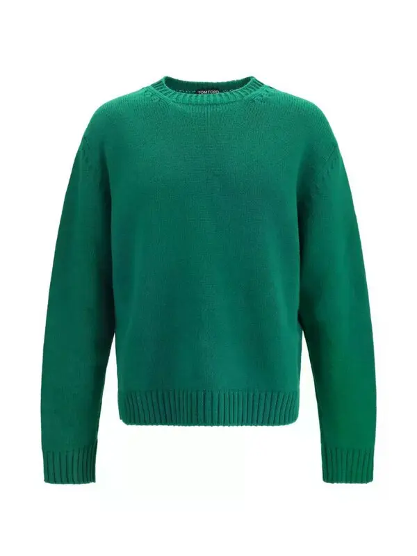 TOM FORD Crew Neck Long Sleeve Sweater - Green