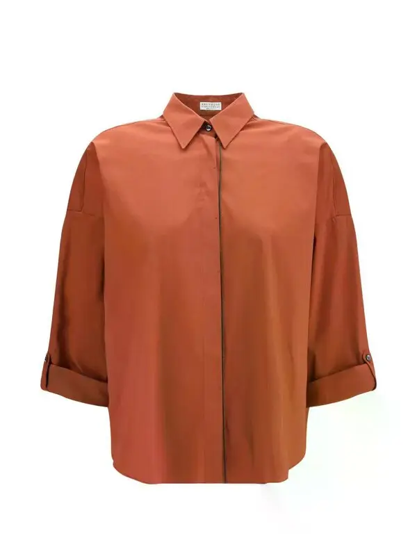 Brunello Cucinelli Monili Trim Poplin Shirt