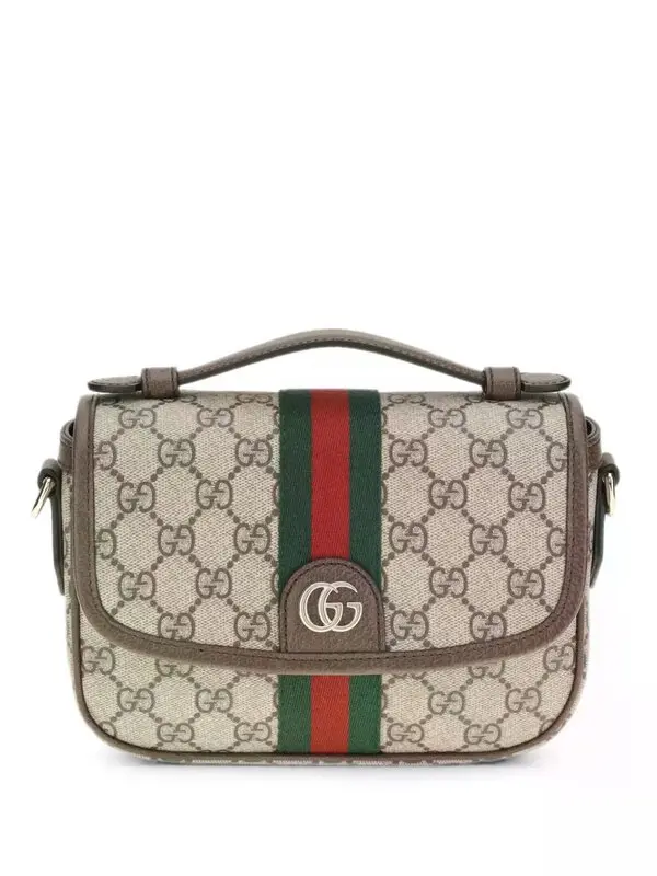 Gucci Ophidia Gg Supreme Web Stripe Cross Body Bag - Neutrals