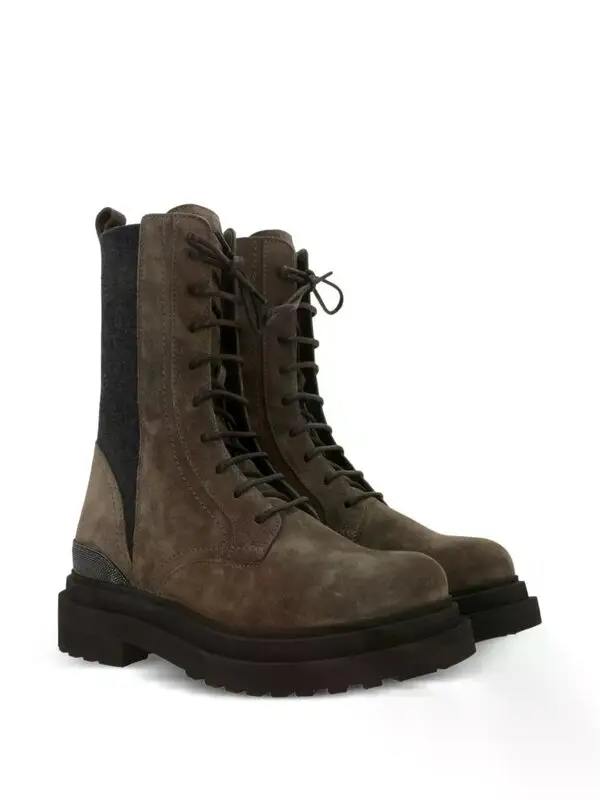 Brunello Cucinelli Monili-trim Lace-up Boots