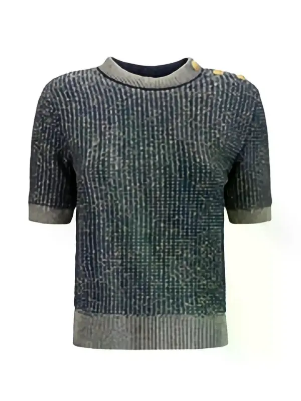 Balmain Sequin-embellished Button-detail Sweater - Blue
